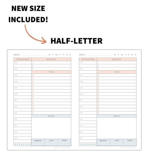 Time Blocking Daily Planner Template | Free Printable PDF