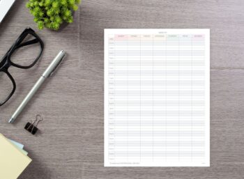 Free Printable 24-Hour Weekly Calendar Template - To Print