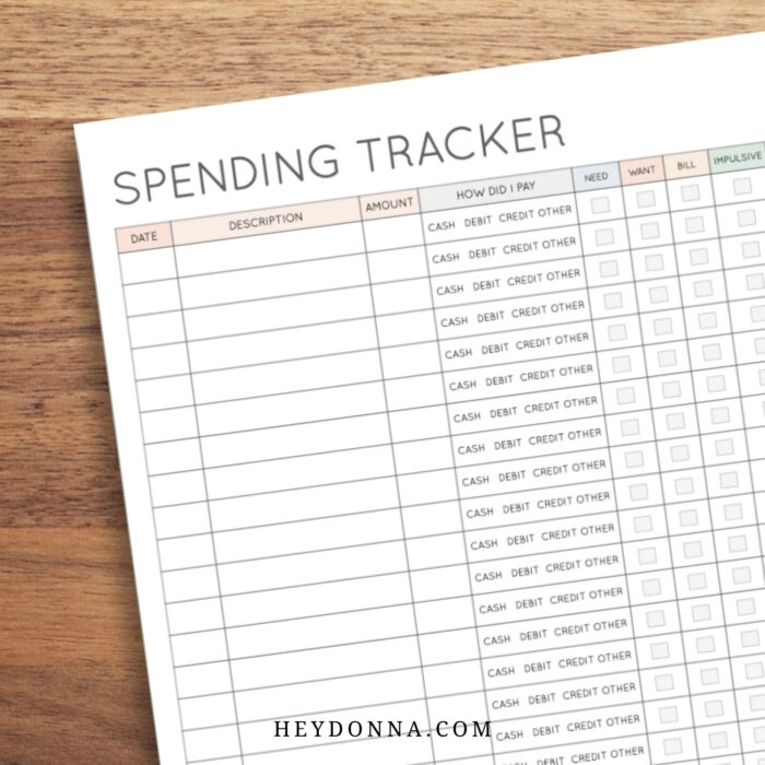 Free Printable Spending Tracker - FREE to Download