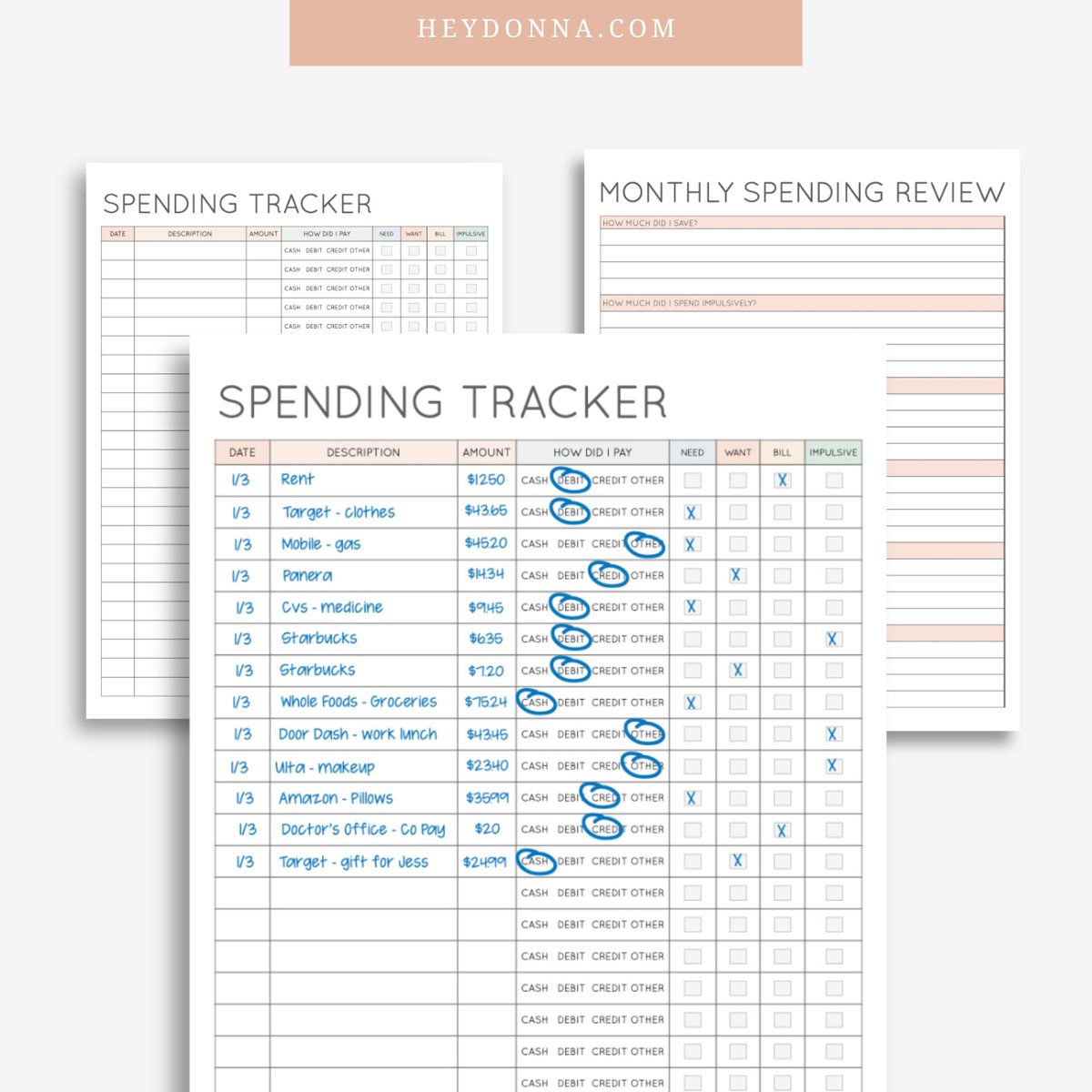 Free Printable Spending Tracker - FREE to Download
