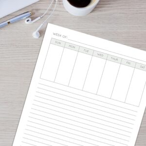 Simple Weekly Planner Page with Notes - Free Printable Template - Hey ...