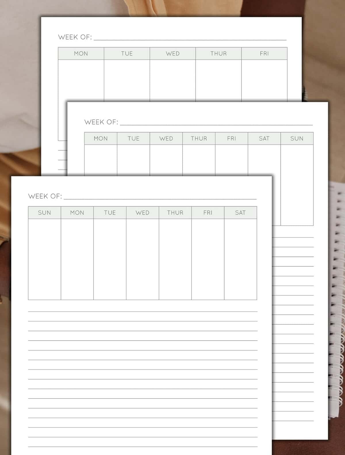 Simple Weekly Planner Page with Notes - Free Printable Template - Hey ...