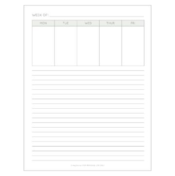 Simple Weekly Planner Page with Notes - Free Printable Template - Hey ...